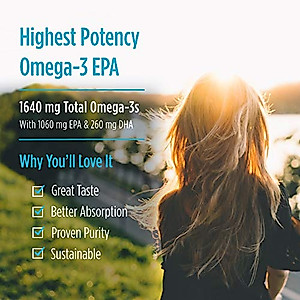 Nordic Naturals EPA Xtra, Lemon - 60 Soft Gels - 1640 mg Omega-3 - High-Intensity EPA Formula for Positive Mood, Heart Health & Healthy Immunity - Non-GMO - 30 Servings