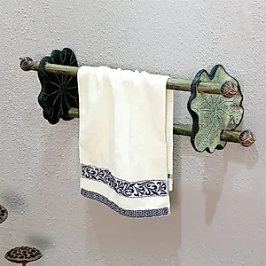 Bath Towel Bar Personality Retro Bathroom Rack Holder, Antique Bathroom Creative Art Hand Wash Towel Rack Towel Bar Rail Towel Holder