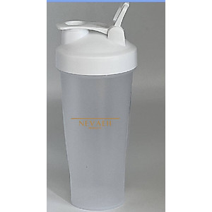 NEVAEH PRODUCTS 28oz Protein Shaker Bottle | BPA Free | Odor Free | Blenderball Whisk | Carrying Loop (White)