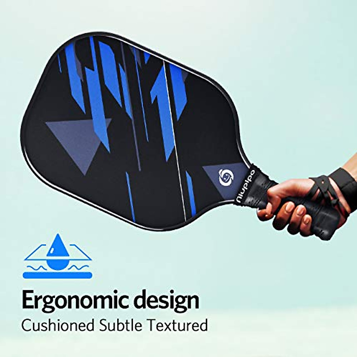 niupipo Pickleball Paddles, Lightweight Pickleball Rackets w/Fiberglass Surface, Pickleball Set of 4 Balls and 1 Pickleball Bag