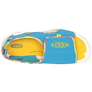KEEN Knotch River Open Toe Sandals, Tie Dye/Vivid Blue, 3 US Unisex Big Kid