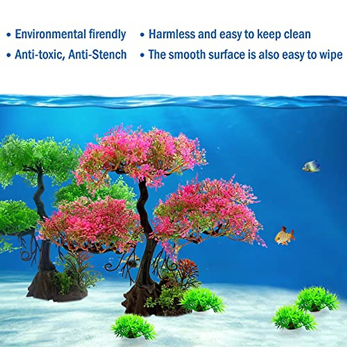 MiukingPet Artificial Aquatic Plants Fishtank Decorations Aquarium Decorations,Applicable to Office and Household Simulation Fish Tank Plants (Green)