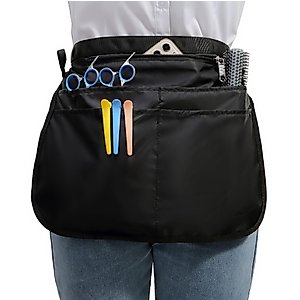 Bafelia Small Size Barber Apron with 5 Pockets, Waterproof and Bleach-proof Hair Stylist Apron for Men Women, Hairdresser Apron for Cosmetology (Black)