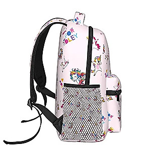 hgxim Pink School Backpack Pattern Lightweight Leisure Bag 3d Printing Large Capacity Pattern Leisure Bag Travel