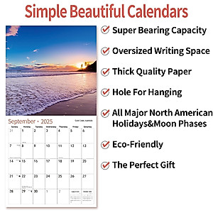 2023 Wall Calendar,14 Monthly Wall Calendar BEACHES Nov. 2022 - Dec. 2023, 12" x 24" Opened,Full Page Months Thick Paper for Gift Calendar Organizing & Planning
