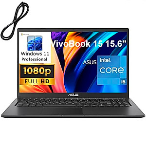 ASUS VivoBook 15 15.6" FHD Business Laptop Computer, Intel Quad-Core i5-1135G7 up to 4.2GHz (Beat i7-1065G7), 32GB DDR4 RAM, 1TB PCIe SSD, AC WiFi, Bluetooth, Black, Windows 11 Pro, BROAG HDMI Cable