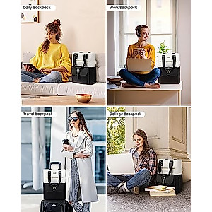 LOVEVOOK Laptop Backpack for Women, Convertible Work Backpack Purse, Laptop Tote Bag with USB Port,Teacher Nurse Work Bags for Women, Cute Waterproof Computer Daypacks for College Travel