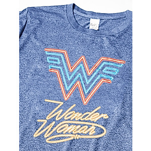 Warner Brothers Wonder Woman 2020 Neon Lights Boy's Performance Tee, Royal Blue Heather, Youth Large