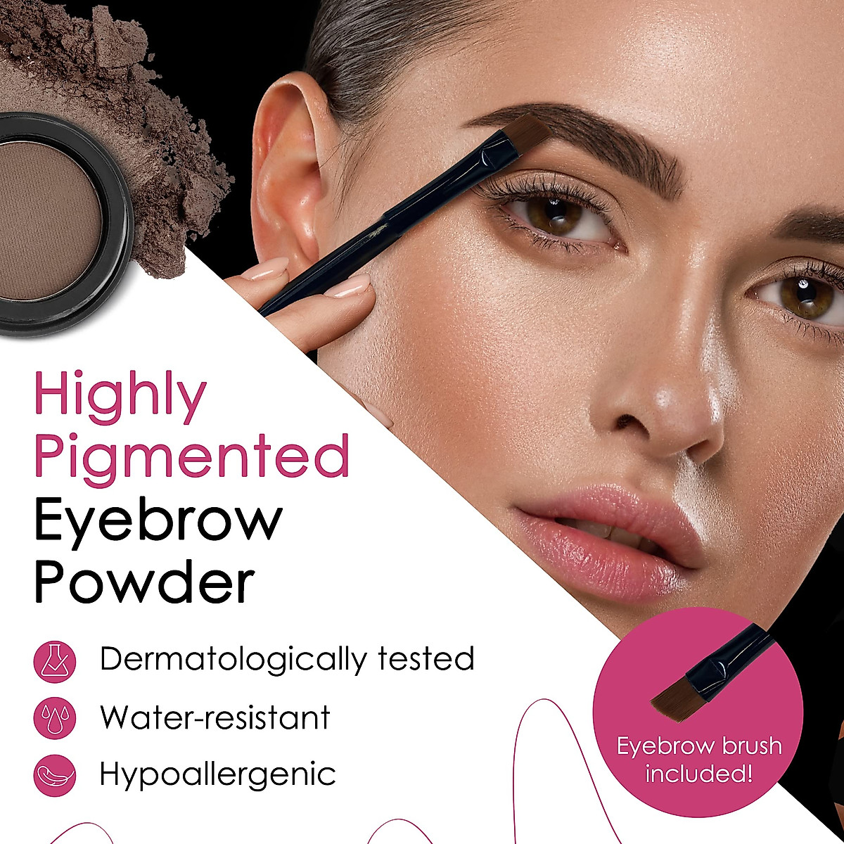 Marie-José & Co Medium Brown Eyebrow Powder - Perfect eyebrows, powder smooth!