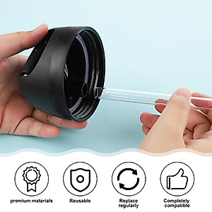 2pcs Replacement Stopper Cap Compatible with Owala Freesip 24oz 32oz, with 4 Reusable Replacement Plastic Straws 1 Cleaning Brush Seal Water Bottle Top Lid Accessories