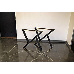 Metal Table Legs, Offset X-Frame Style - Any Size and Color