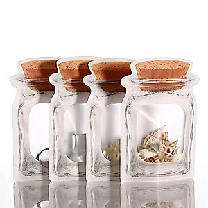 50Pcs Stand Up Clear Front Cork Mason Jar Pattern Zipper Bag Plastic Ziplock Pouch Portable Bottle Shape Food Preservation Smell Proof Packaging Pouches 7.8x5.5+2.7in (20x14+7cm)