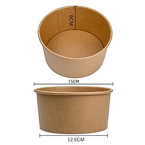 LESIBAG 26 Oz Large Paper Bowls, 50 count Disposable Salad Bowls Party Supplies for Hot/Cold Food, Soup