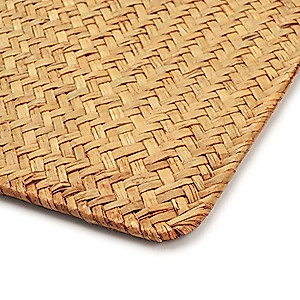 6 Pack Rectangular Woven Placemats, Rattan Wicker Table Mats, 17" x 12", Natural Seagrass Place Mats for Dining Table