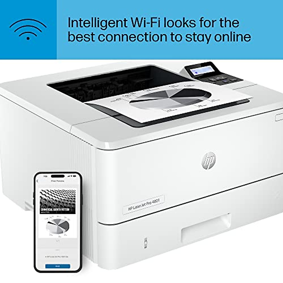 HP LaserJet Pro 4001dwe,Monochrome Wireless Black & White Printer with HP+ Smart Office Features