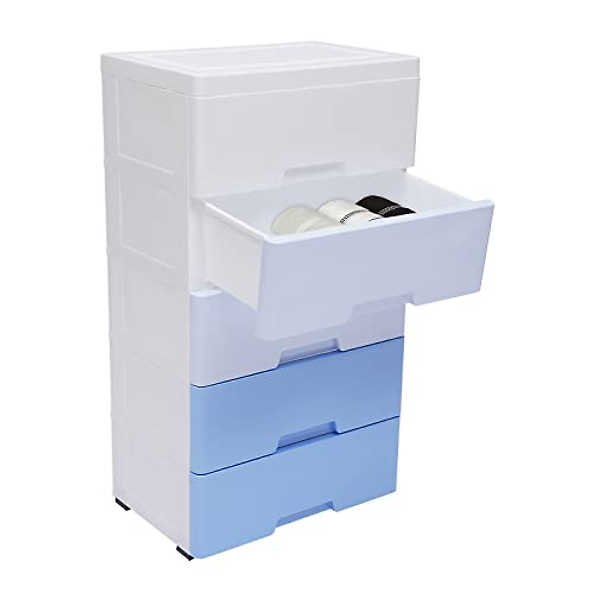 Eapmic Plastic Drawers Dresser,Storage Cabinet with 5 Drawers,Closet Drawers Tall Standing Dresser Bedside Furniture & Night Stand End Table Dresser for Office,Playroom,Bedroom Furniture