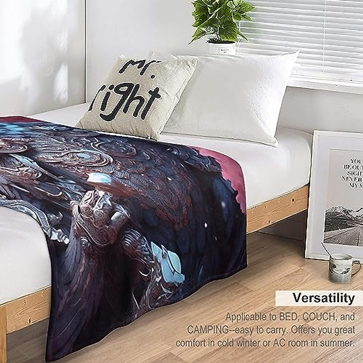 Joint Gou Wild Animal Blanket, Fleece Flannel Cozy Throw Blankets, Breathable Lightweight Warm Bed Blanket Fantasy Bird Blanket for Couch Bed Sofa All Season 70"x80"