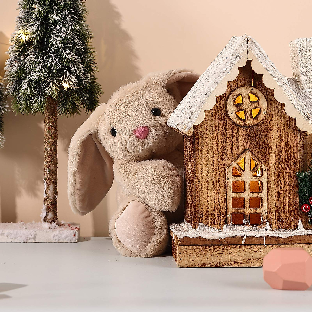 TCBunny Baby Bunny Bedtime Stuffed Animal Plush Easter Stuffers Toy Gifts 11" for Girls, Boys, Kids, Coco (Beige)