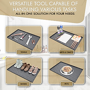 QUICK SNAP USA - 34" x 22" x 1" Designed in USA - Heavy Duty Thick Mat - Under Sink Mat for Bottom of Kitchen Sink Cabinets - Protect Your Kitchen With Waterproof Undersink Mats and Protectors Tray