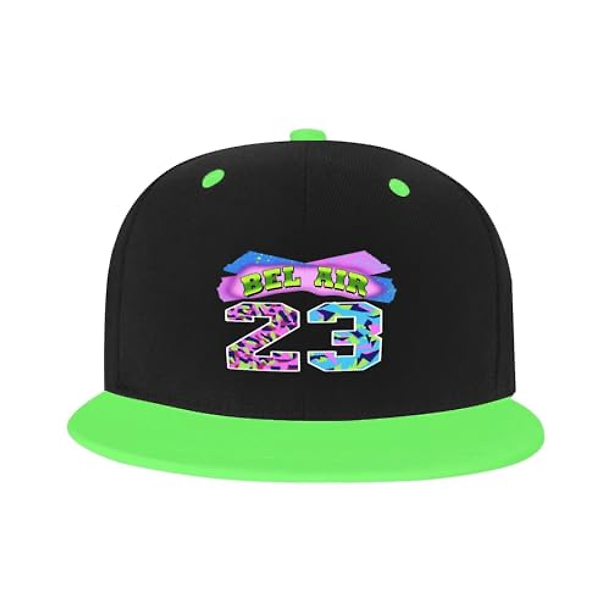 MICDESBA 90s Hip Hop Baseball Cap for Men Women,Unisex Adjustable Snapback Hat with BEL AIR 23 Print for Hip Hop Gala Theme Parties(Green)