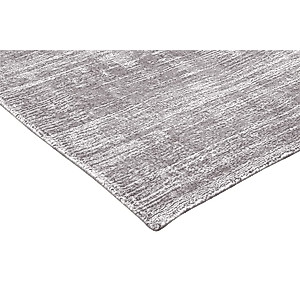Home Must Haves Faux Silk Solid Color Contemporary Modern Hand-Tufted 100% Viscose Area Rug Carpet, 8' x 10', (Taupe 8x10)
