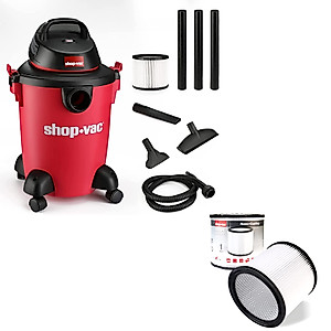 Shop-Vac 6 Gallon 3.0 Peak HP Wet Dry Vacuum+ High Performance 90304/90344 Cartridge Filter