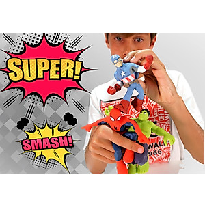 JA-RU Marvel Avengers Stretchy Toys Heroes Squish & Pull Toys (3 Units Assorted) Hulk Captain America & Spiderman Calming Fidget Toy, Stress Toys for Kids & Boys Toys DEF-6900-3