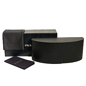 Prada PS01XS DG008F 59MM Black Rubber/Dark Grey Mirror Blue/Red Rectangular Sunglasses for Men + BUNDLE With Designer iWear Eyewear Kit