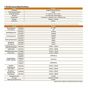 DC Power Supply OWON SP3051 1 Channel,MAX 150W Output Power Supply 30V 5A