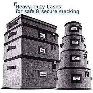 Mug Storage, Stackable Coffee Cup Storage Organizer for a Set of 12 - Padded Mug Storage Box with Dividers, China Storage Containers Hard Shell with Handles & Zippers for Easy Storage & Transport