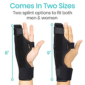 Vive Boxer Finger Splint - Supports Pinky, Ring, Middle Metacarpals and Knuckles - Right or Left Adjustable Hand Brace - Straightening for Trigger Finger, Injury, Fracture, Broken, Tendonitis (8 inch)