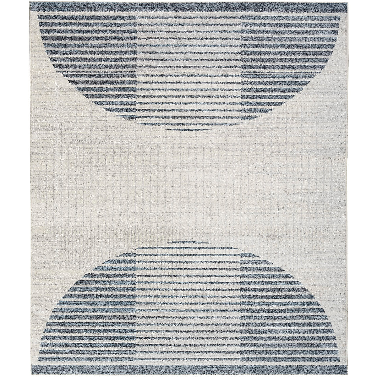 Nourison Astra Machine Washable Geometric Ivory Blue 7'10" x 10' Area -Rug, Easy -Cleaning, Non Shedding, Bed Room, Living Room, Dining Room, Kitchen (8x10)