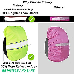 Frelaxy Hi-Visibility Backpack Rain Cover with Reflective Strip 100% Waterproof Ultralight Backpack Cover, Storage Pouch, Anti-Slip Cross Buckle Strap, for Hiking, Camping, Biking, Outdoor, Traveling