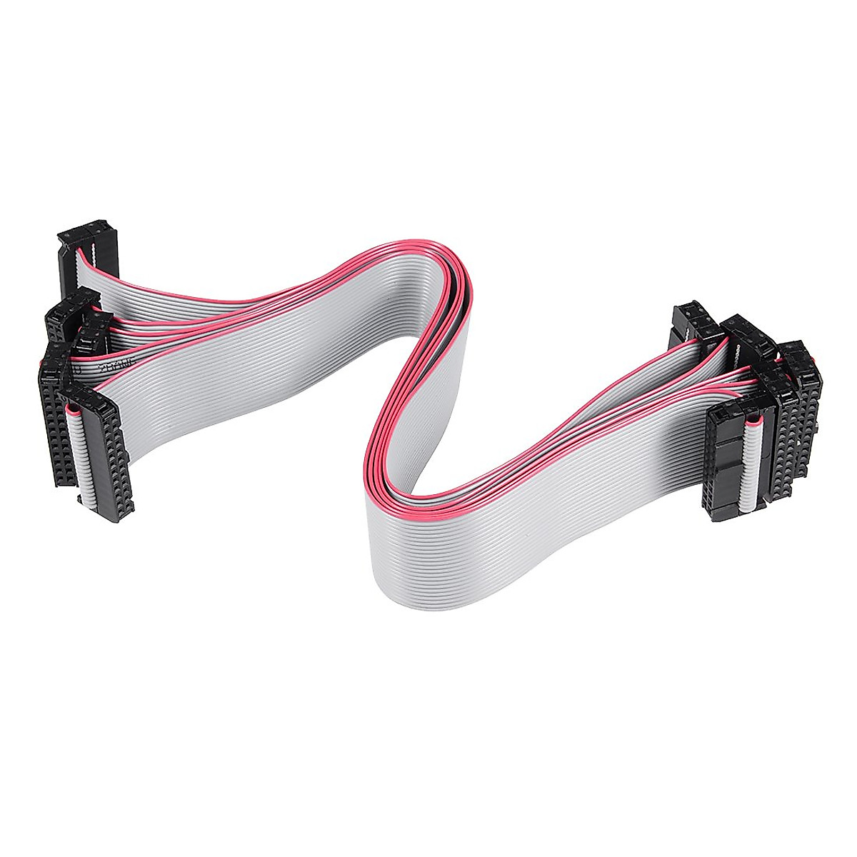 uxcell IDC 24 Pins Connector Flat Ribbon Cable Female Connector Length 30cm 2.54mm Pitch,5pcs