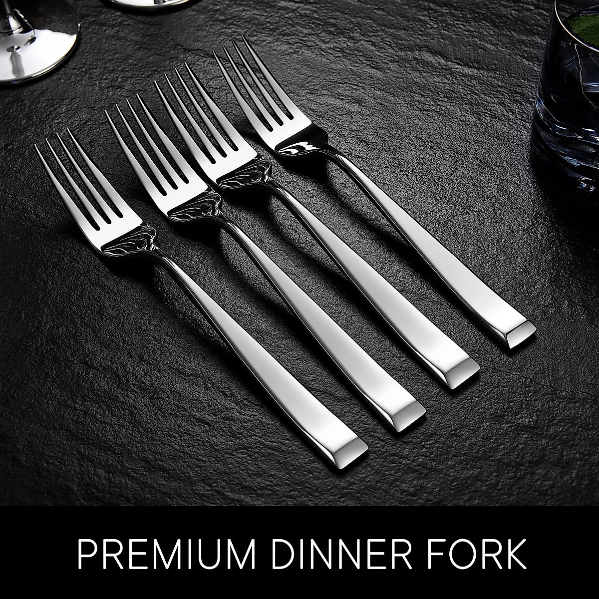 Royalrose Alexander Fine Forks, Set of 4, 18/10 Stainless Steel, Well Made, Dishwasher Safe, Heavy Duty Fork (8.1" Dinner Fork)