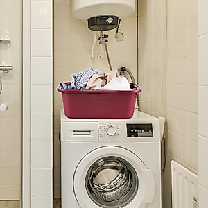 Utiao 18 Quart Wash Basin, Large Dish Tubs, 3 Packs(Dark Red, Grey, Khaki)