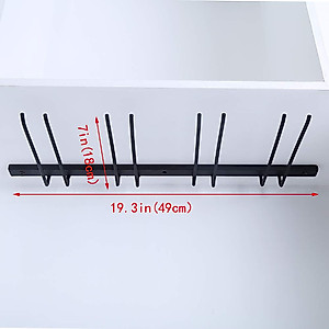 TANGGU Wine Glass Rack Under Cabinet,Metal Hanging Wine Glass Holder,Stemware Holder Stemware Rack Holds up to 8 Glasses,Wine Glass Hanger Glasses Organizer for Home Bar Kitchen(Black)