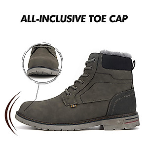 Mishansha Men's Hiking Snow Boots Water Resistant Anti-Slip Athletic Trekking Women's Warm Ankle Boots Grey 12.5 Women/11 Men