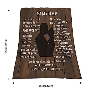 BMDLSPV Gifts for Dad from Daughter to My Dad Blanket Best Gift for Fathers Day Birthday Christmas Valentines Day Bday Present Idea for Father Husband Men Him Healing Thoughts Throw Blanket 60''x50''