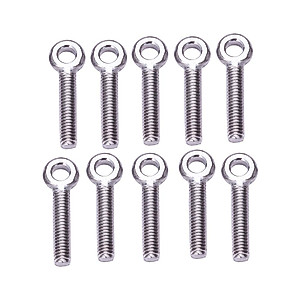 Heyiarbeit M6 x 30mm Machinery Shoulder Swing Lifting Eye Bolt 304 Stainless Steel Metric Thread 10pcs