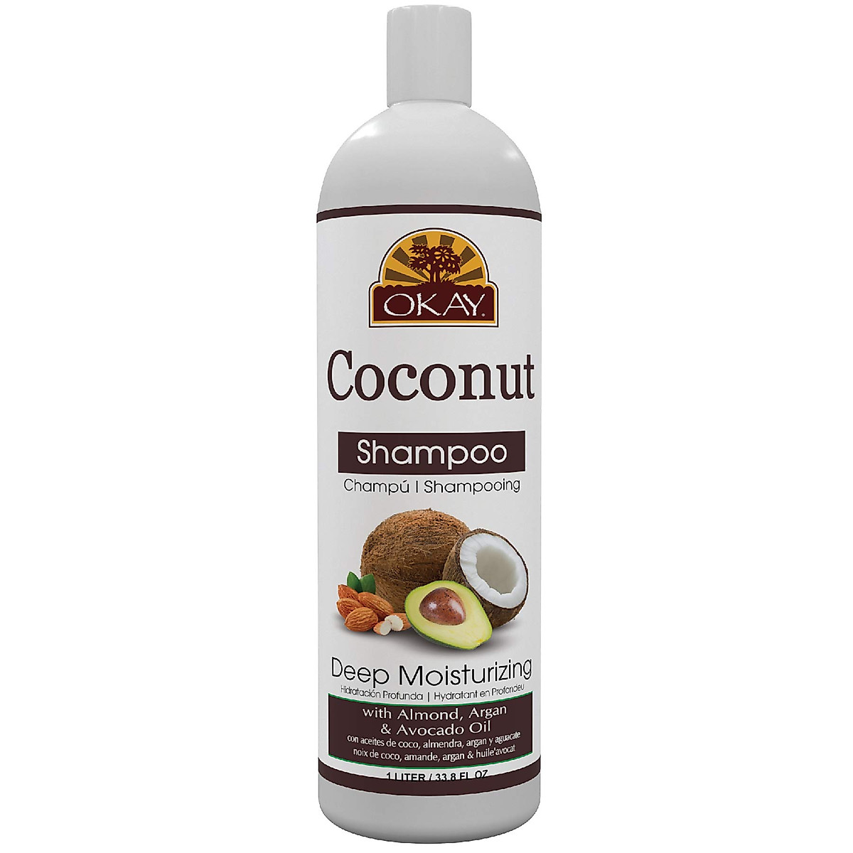 OKAY Coconut Deep Moisturizing Shampoo Helps Replenish Moisture And Elasticity For Healthy Strong Hair Sulfate,Silicone,Paraben Free For All Hair Types and Textures Made in USA 12oz
