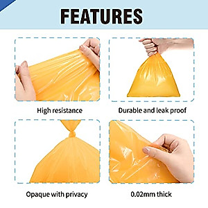 Happy Seal Odor Sealing Cat Waste Disposal Bags, Cat Litter Poop Bags, Scented Pet Waste Sacks for Cat & Dog Poop and Diapers Disposal, M/150 Count Large Capacity Durable [Color:Orange]
