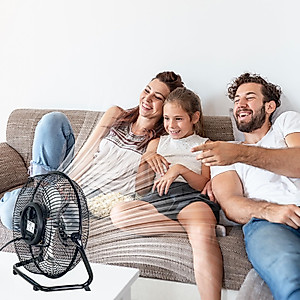 BEYOND BREEZE 9 inch Floor Fan, 3-Speed Small All Metal Cradle Floor Fans with Adjustable Tilt for Desk, Tabletop, Office