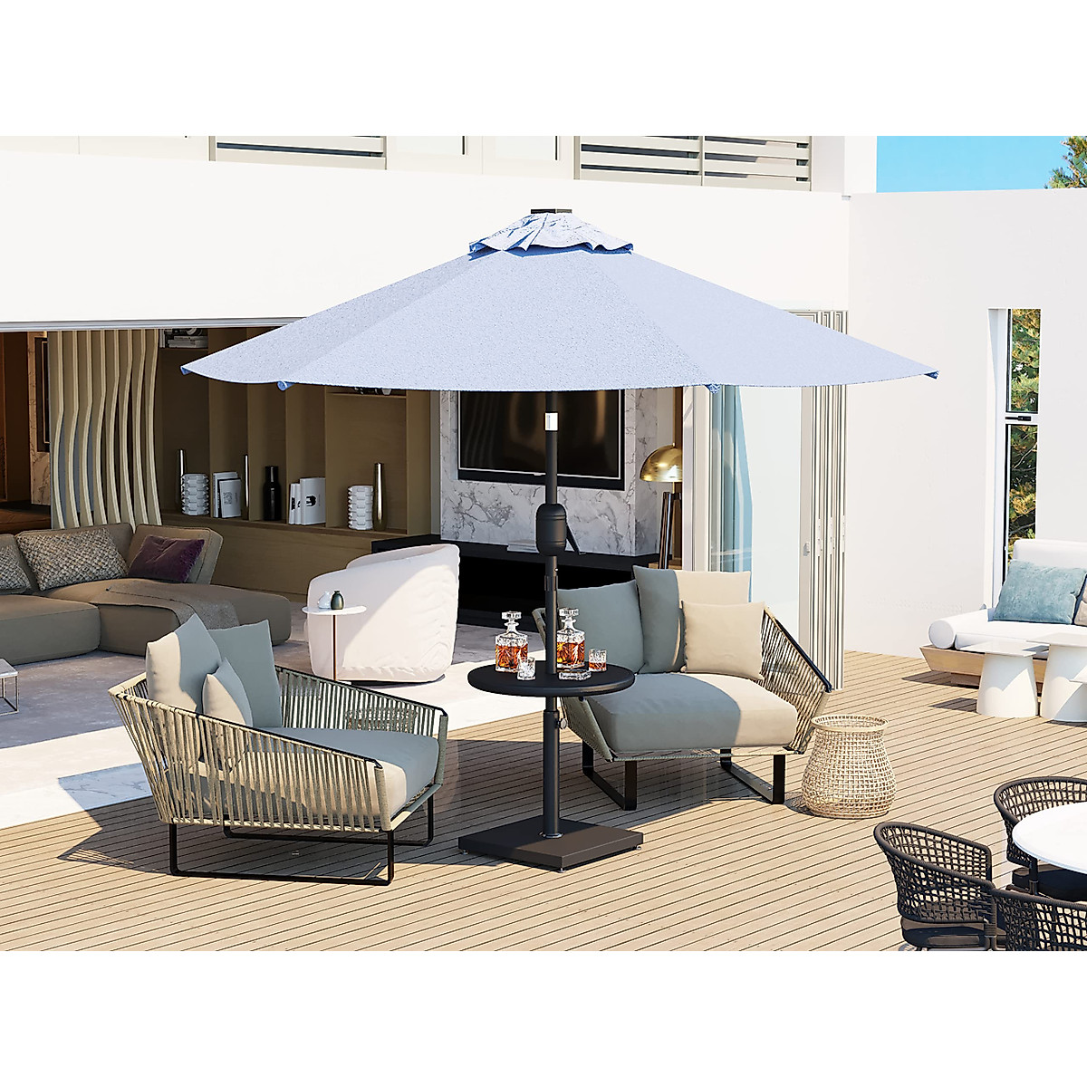 Sundale Outdoor Umbrella Stand 42lbs Heavy Duty Resin Square Umbrella Base,Black