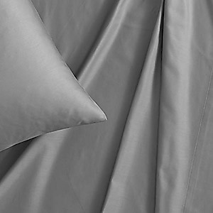 Vera Wang - Queen Sheet Set, Luxury Sateen Cotton Bedding, 800 Thread Count, Soft & Smooth Home Decor (Steel Grey,4pcs, Queen)