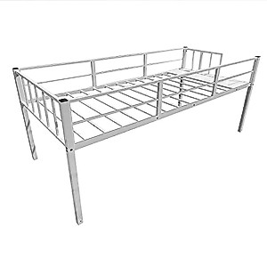 Triple Bunk Bed,Twin Size Triple Bunk Bed with Ladder & Safety Guardrail,Divided into 3 Separate Beds,Metal Structure Bedframe w/Steel Slat Support,Detachable,No Box Spring Needed,Noise Free for Dorm