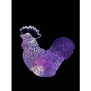 Starry Illuminate 1 PCS Solar Color Changing Rooster Style Garden Stake Light, Clear
