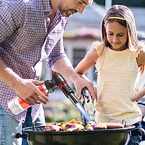 AKBLL Butane Torch Head,Anti-Scald Cooking Torch Lighter with Adjustable Flam,Kitchen Culinary Blow Torch for Sous Vide, Creme Brulee, Baking, BBQ, Soldering(Butane Canister Not Included)