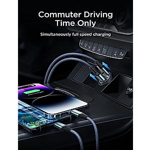 AINOPE USB C Car Charger Adapter, [PD36W & QC36W] Super Fast Car Charger USB C,Cigarette Lighter USB Charger with 2-Port 36W Compatible with iPhone 14 13 12, Samsung S23, MacBook Pro, iPad