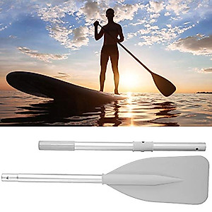 Keenso 2Pcs Inflatable Dinghy Oars, Silver Dinghy Paddle Boat Durable Paddles Plastic for Boat Canoe Water Marine Sports Rowing